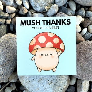 Mush Thanks Greeting Card, Thank You Card, Mushroom Card, Thank You ...