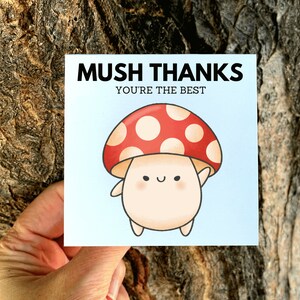 Mush Thanks Greeting Card, Thank You Card, Mushroom Card, Thank You ...