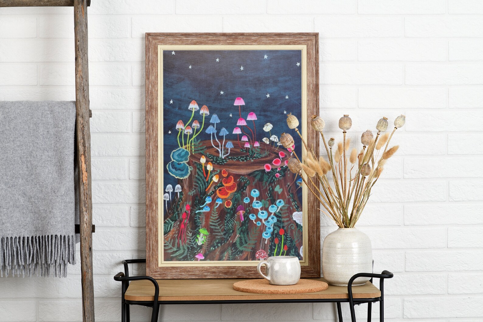 Mushy Mushy Night Wall Art Magic Mushroom Wall Decor Shroomy - Etsy