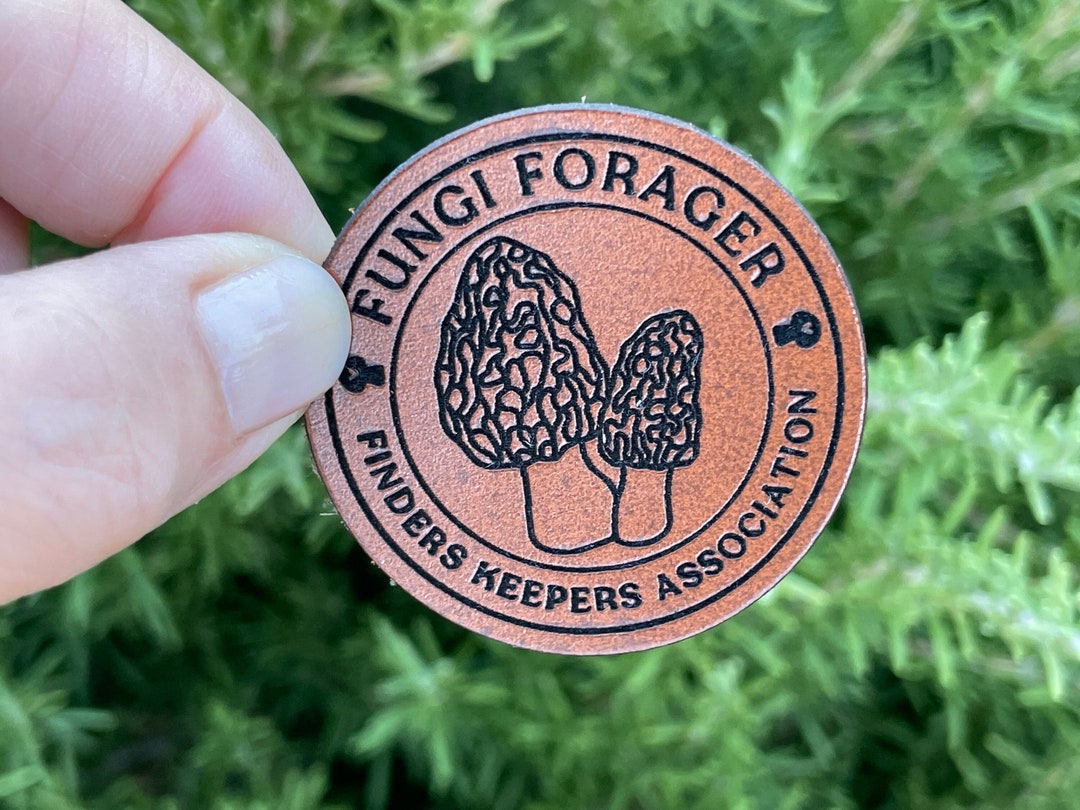 Fungi Forager Leather Patch, Genuine Leather Mushroom Patch, Leather Patch Hat, Magic Mushroom ...