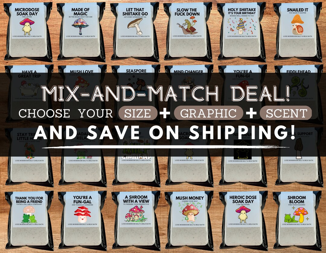 Mix-and-match Luxurious Mushroom Bath Soak, Medicinal Mushroom Bath ...