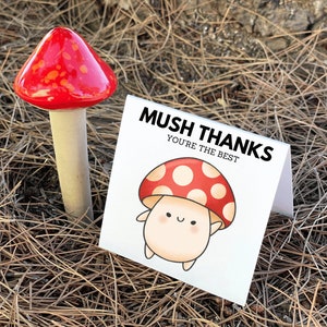 Mush Thanks Greeting Card, Thank You Card, Mushroom Card, Thank You ...