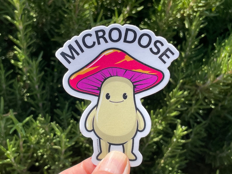 Microdose Sticker, Microdose Shrooms, Magic Mushroom Stickers, Cute ...