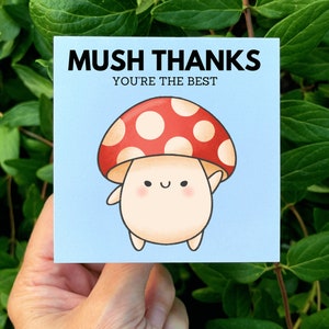Mush Thanks Greeting Card, Thank You Card, Mushroom Card, Thank You ...