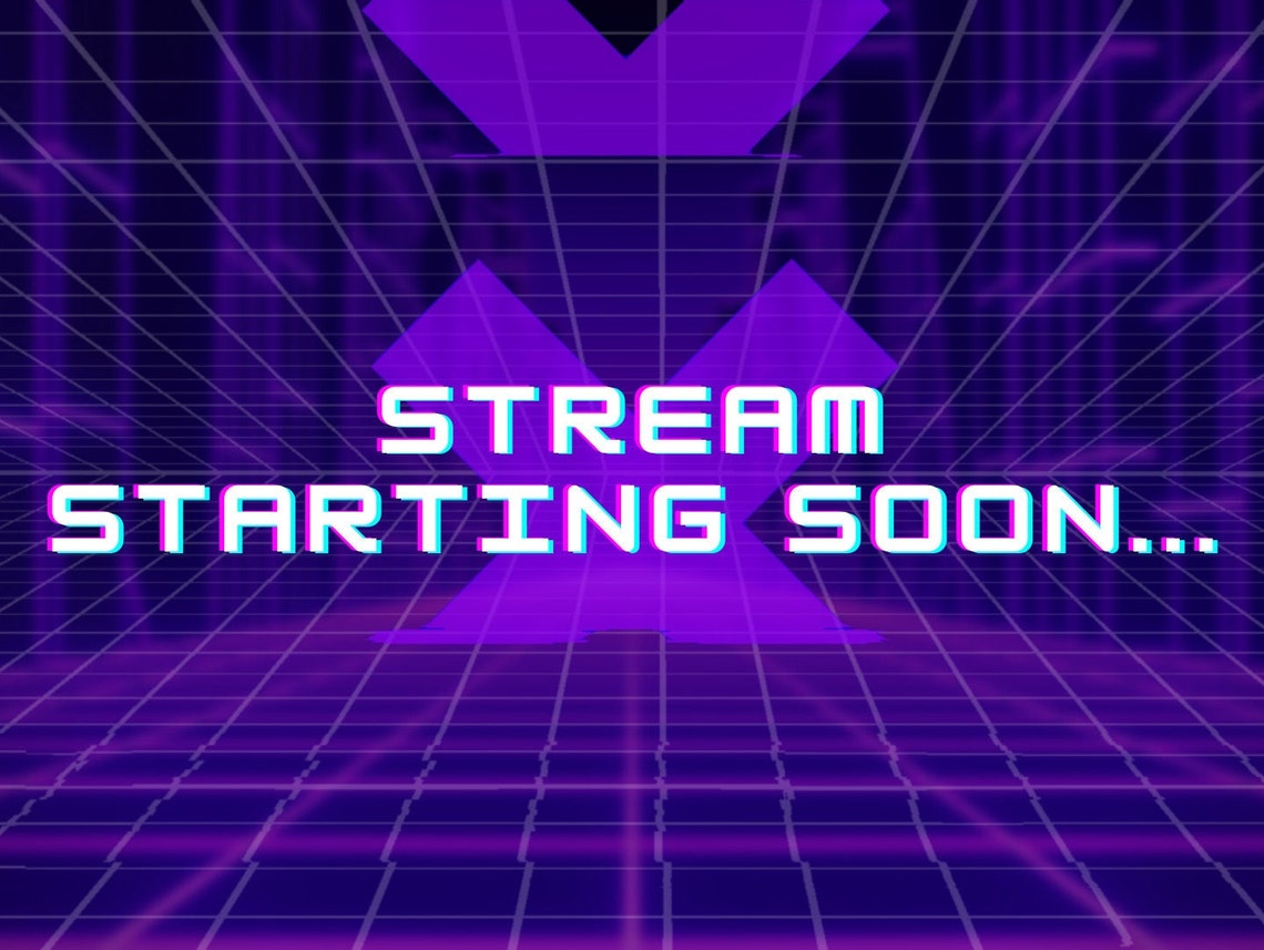 ANIMATED Twitch Screens Pack | Purple Night Cyberpunk Stream Starting ...