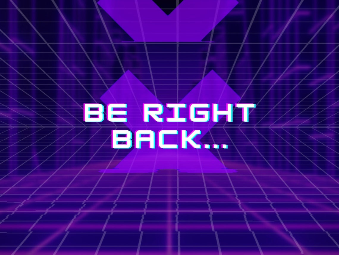 ANIMATED Twitch Screens Pack | Purple Night Cyberpunk Stream Starting ...