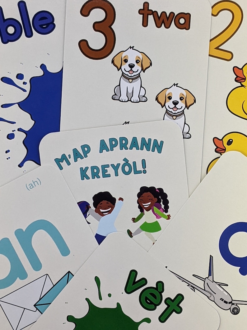 Haitian Creole Flashcards | Physical Flashcards | 3-in-1 Alphabet ...