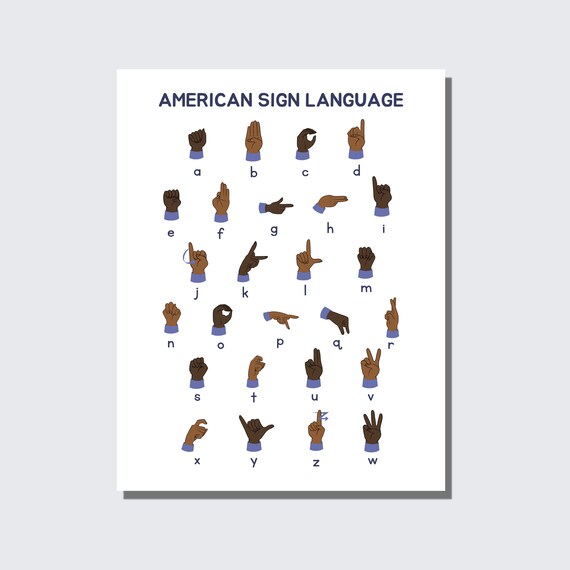 American Sign Language Alphabet Poster Educational Poster - Etsy