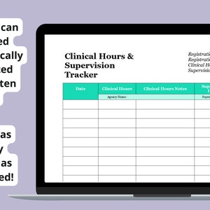 Clinical Supervision & Licensing Hours Tracker Sheet | DIGITAL DOWNLOAD ...