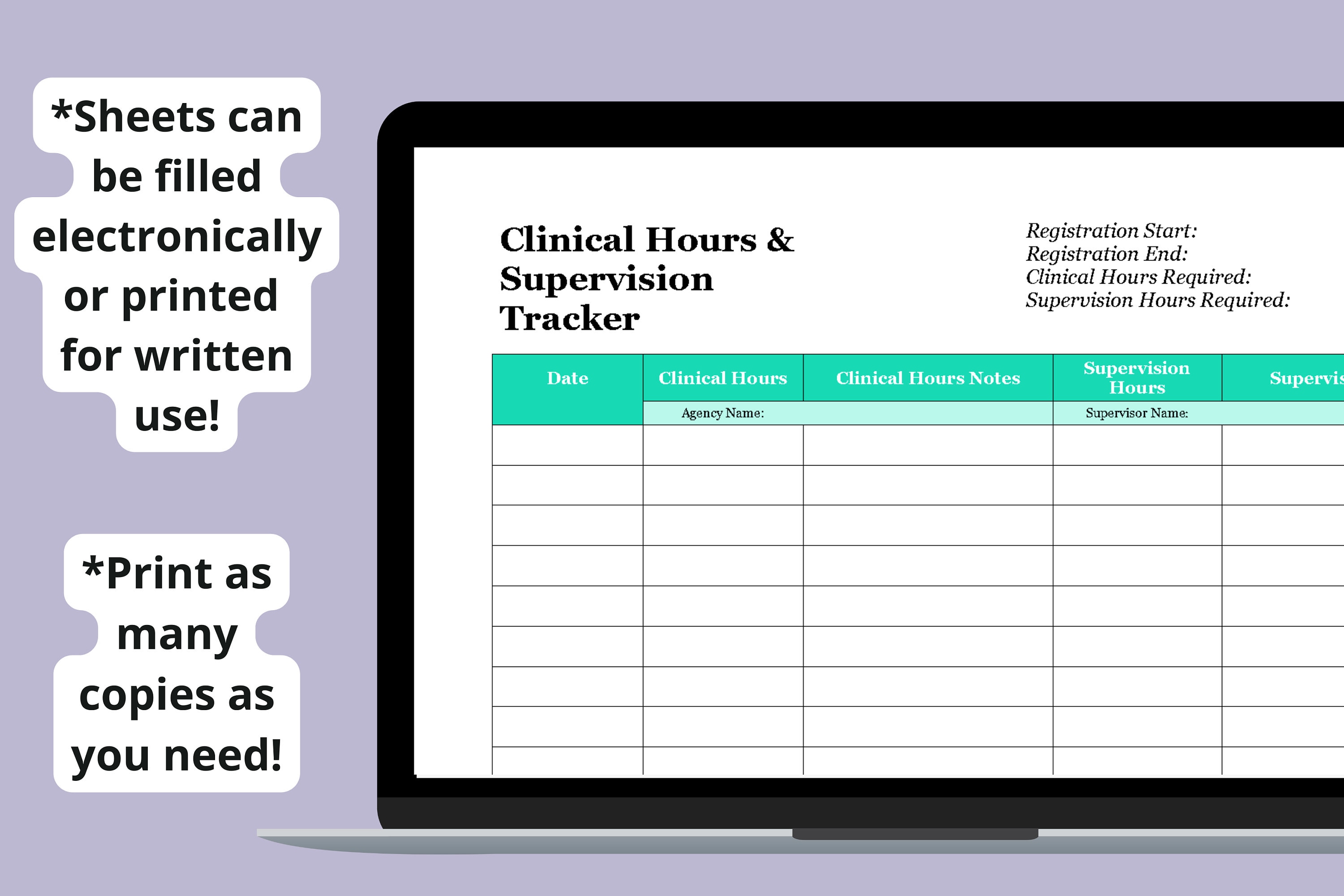 Clinical Supervision & Licensing Hours Tracker Sheet | DIGITAL DOWNLOAD ... Clinical Supervision & Licensing Hours Tracker Sheet | DIGITAL DOWNLOAD ...