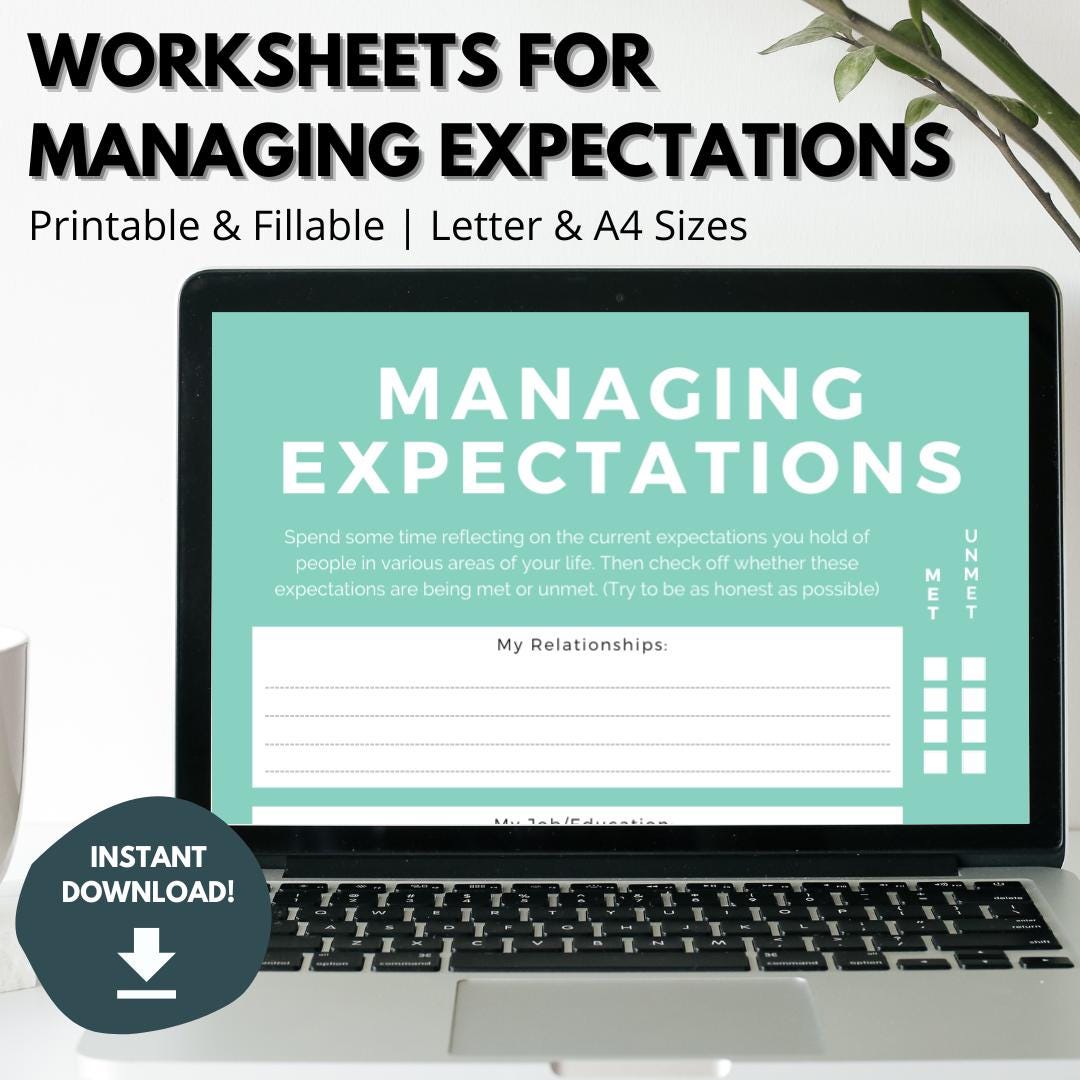 Managing Expectations Worksheets | Setting Expectations Template ...