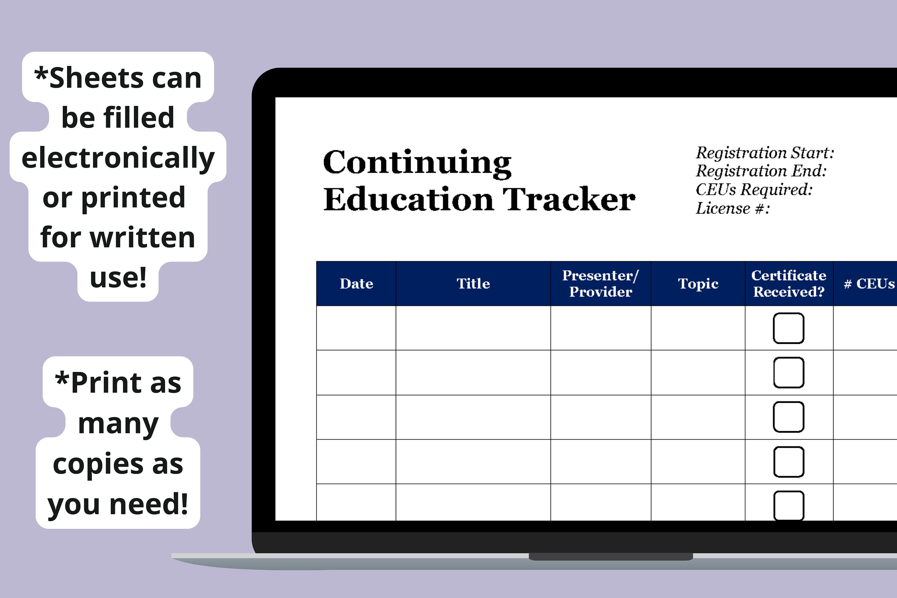 Clinical Supervision & CEU Tracker Bundle | PRINTABLE, FILLABLE ...