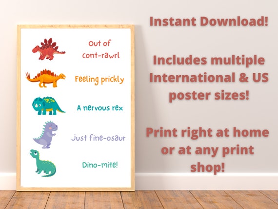 Dinosaur Themed Emotions Chart Playmat Printable Feelings, 42% OFF