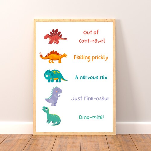 Dinosaur Feelings Chart Emotions Chart for Children - Etsy