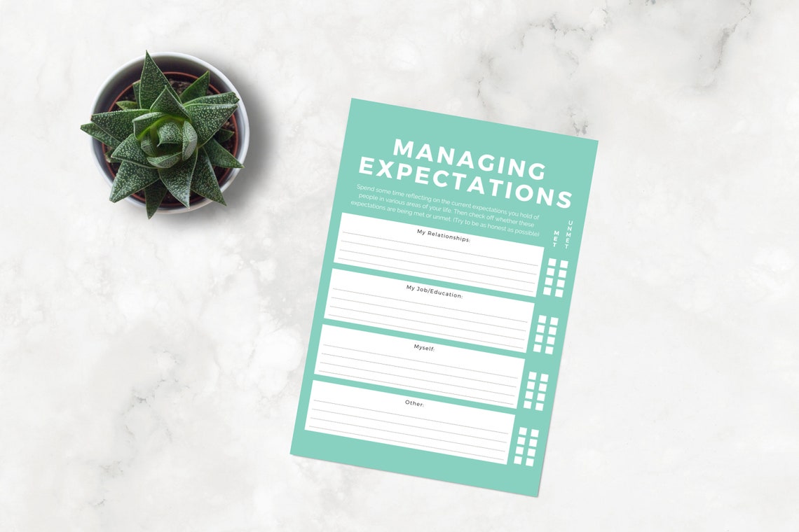 Managing Expectations Worksheets | Setting Expectations Template ...