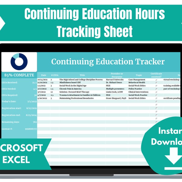 Lcsw Excel Tracker - Etsy