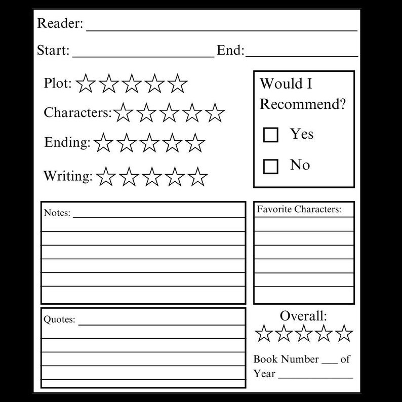 Book Review Sticky Notes: Reading Journal Stationery - Etsy