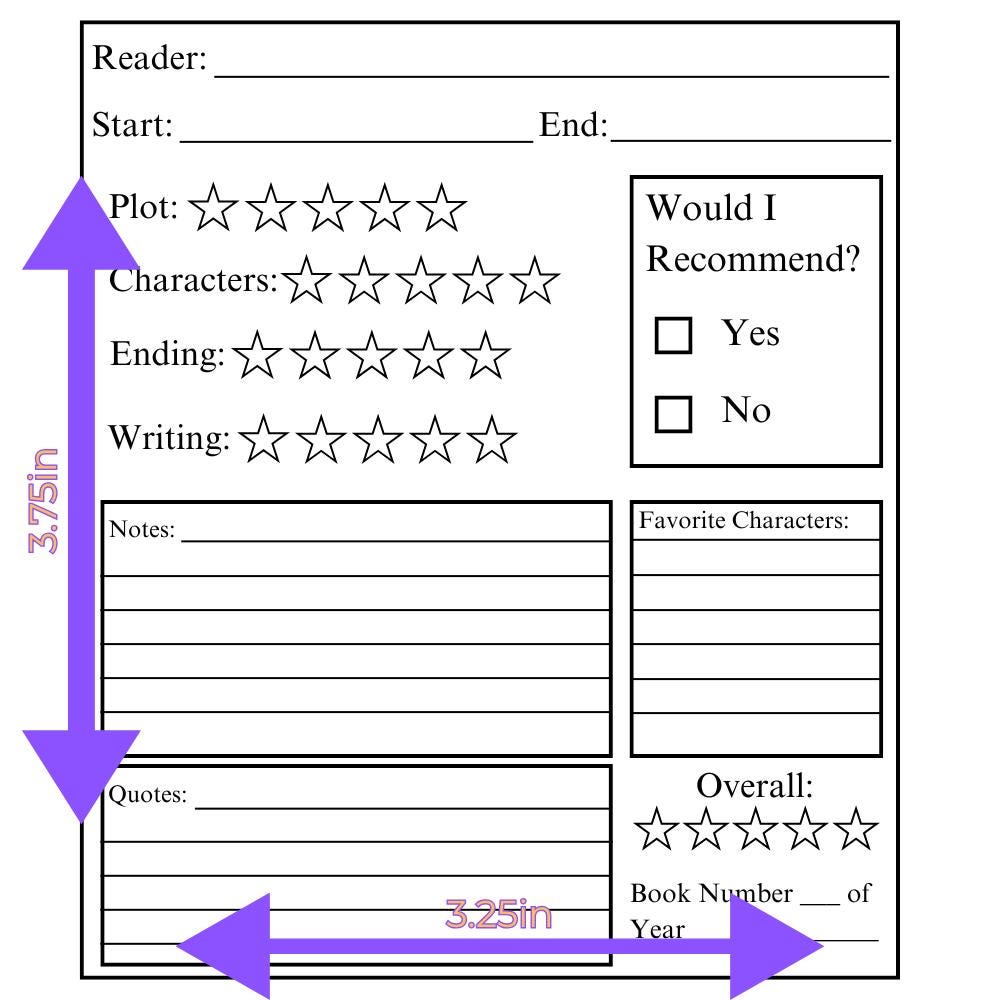Book Review Sticky Notes: Reading Journal Stationery - Etsy