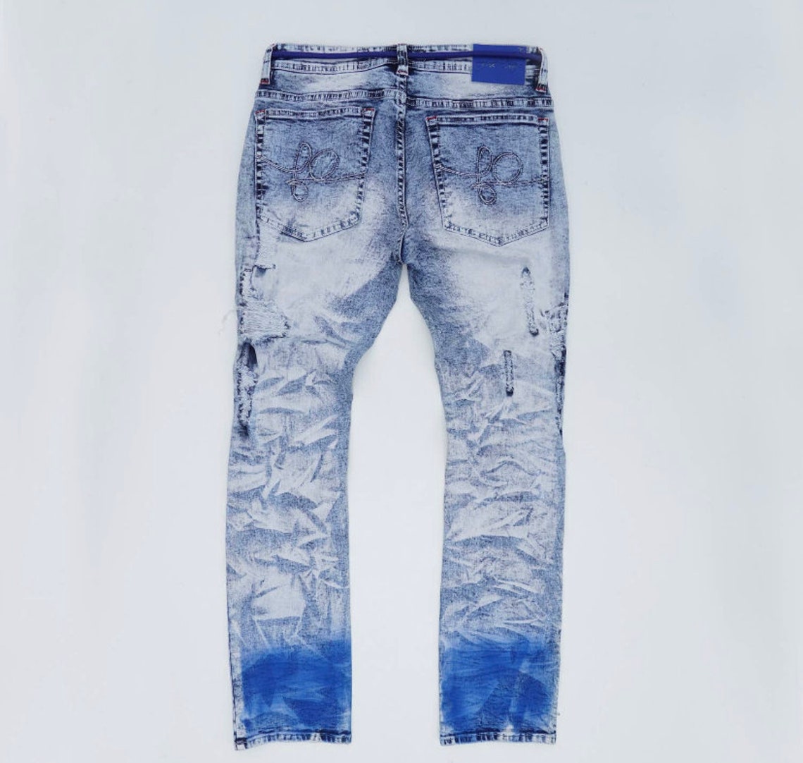 Shredded Jeans W/ Cord - Ice Wash by Frost Denim - Etsy