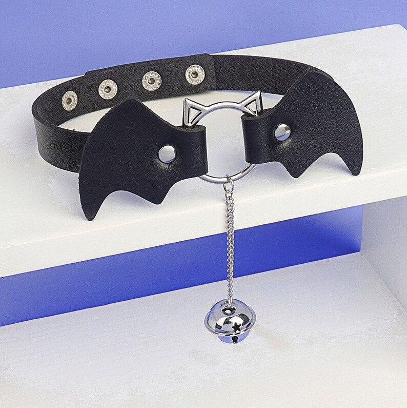 Cat Bat Leather Choker Collar Soft PU Punk Adjustable Choker - Etsy