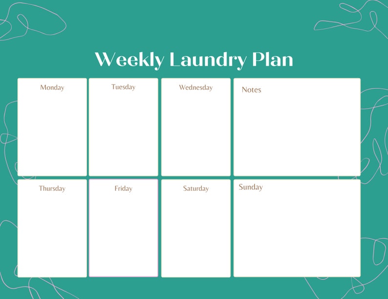 Printable Weekly Laundry Chart Laundry Schedule Weekly Laundry Schedule ...