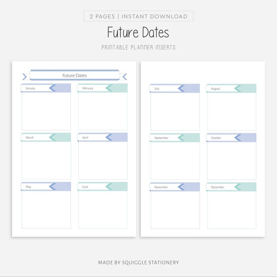 Future Dates Planner Printable Download Template PDF - Etsy