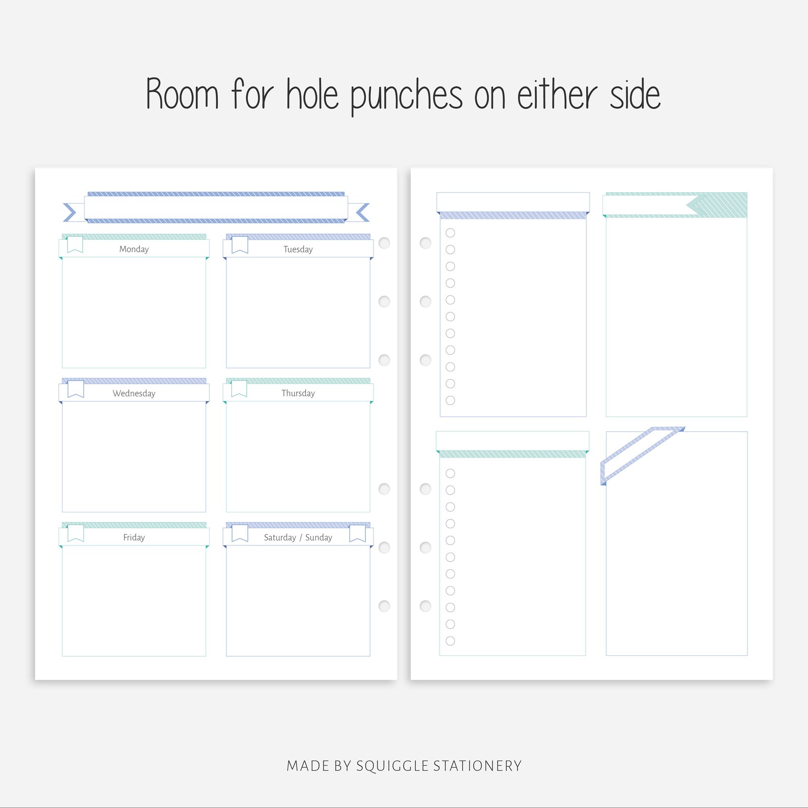 Boxed Weekly Spread Printable | Download Template PDF | Printable ...