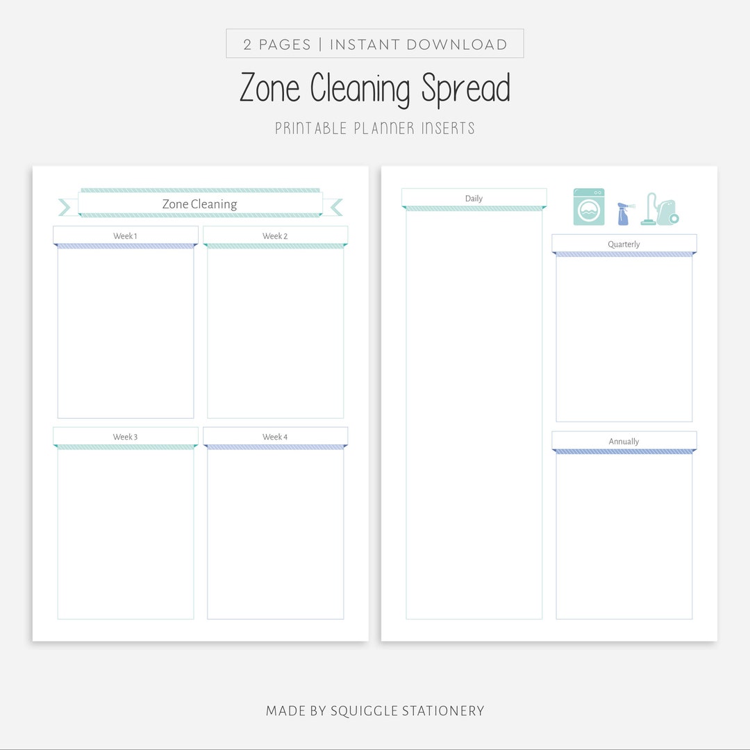 Zone Cleaning Planner Printable | Download Template PDF | Printable ...