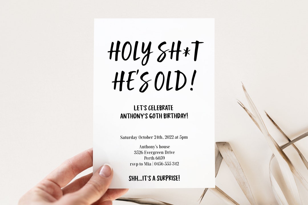 Funny Adult Birthday Invitation Template | Editable 30th, 40th, 50th ...