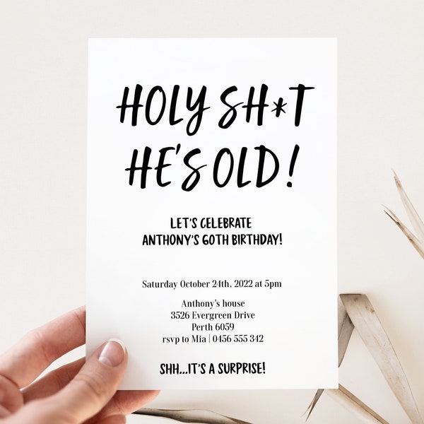 Funny Adult Birthday Invitation Template - Etsy