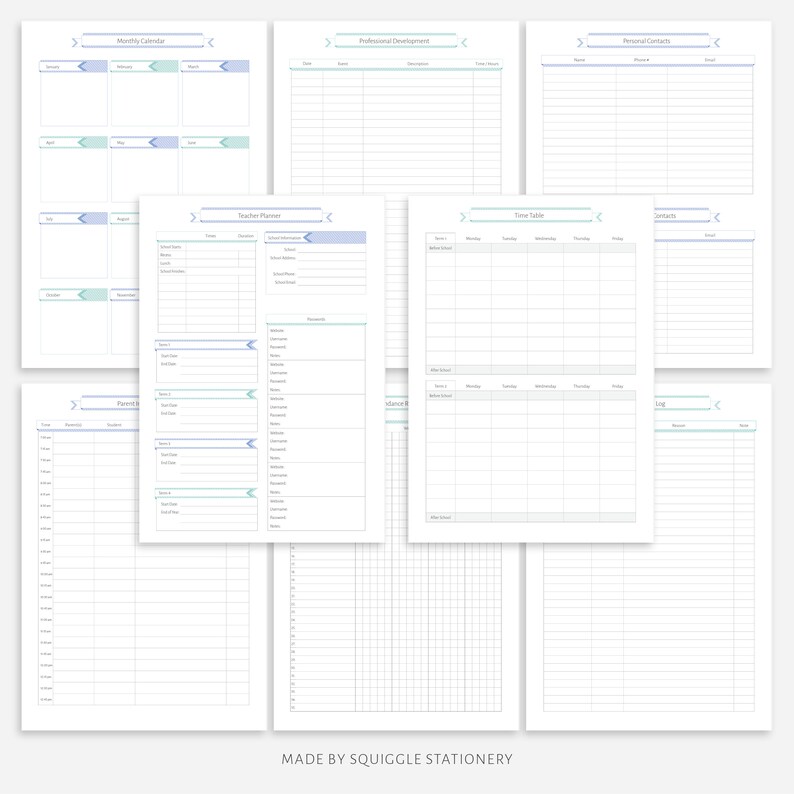 Daily Printable Teacher Planner | Teacher Agenda, Lesson Planner ...