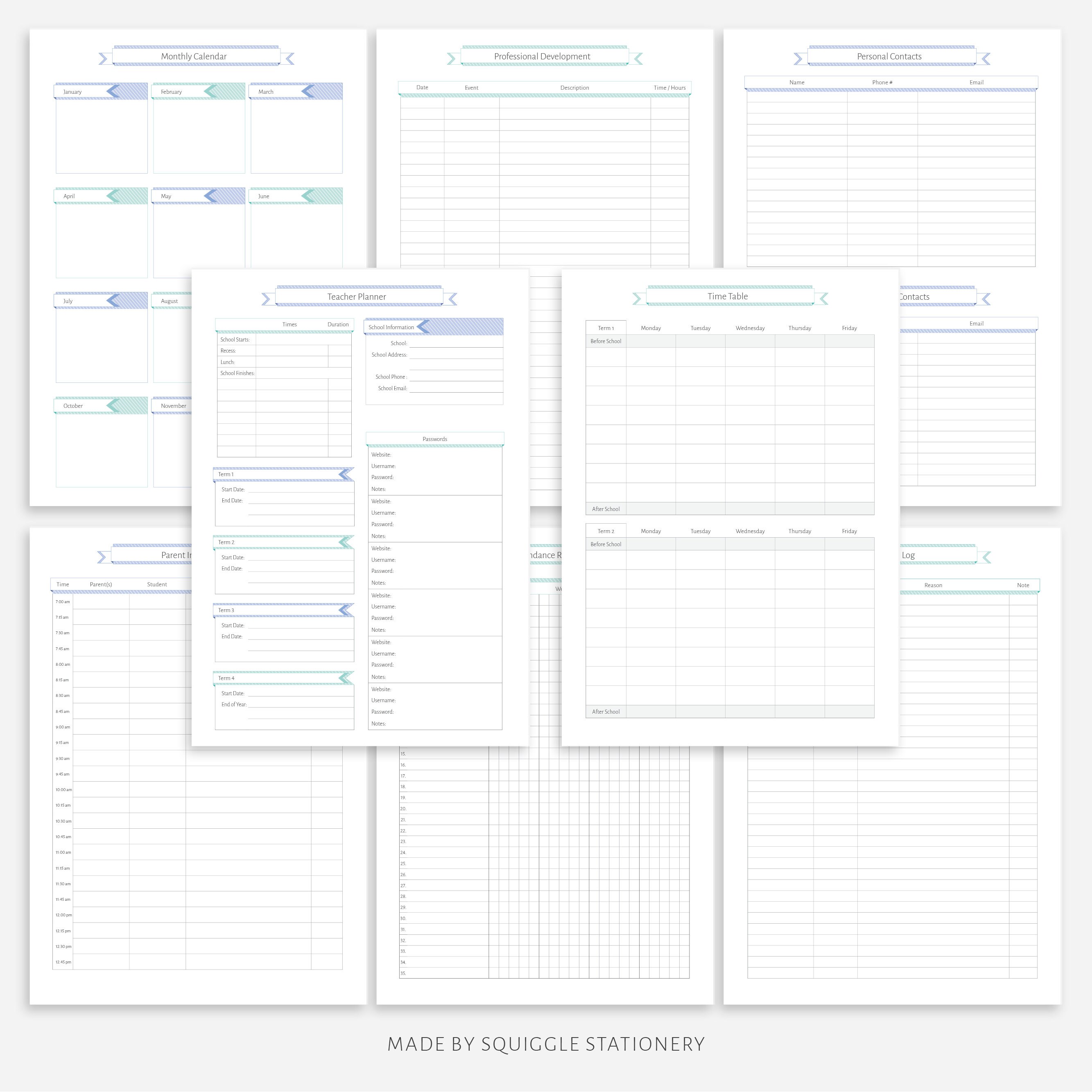 Daily Printable Teacher Planner | Teacher Agenda, Lesson Planner ...