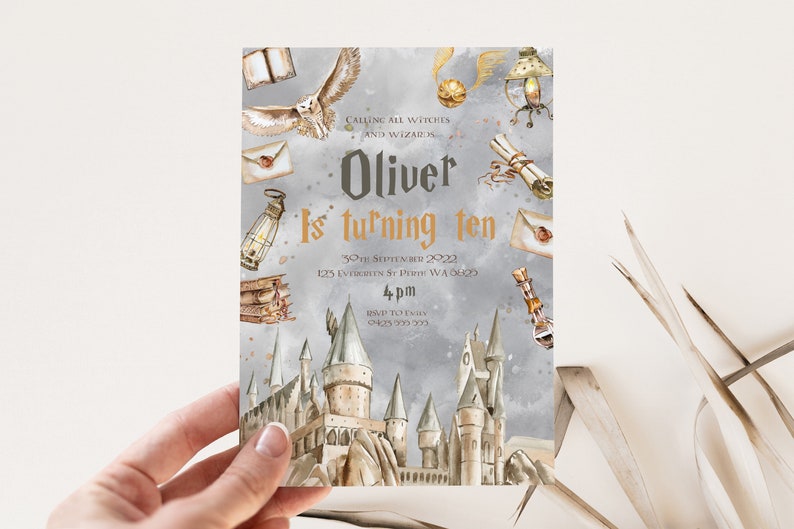 Harry Potter Birthday Invitation Template | Editable Party Invite ...