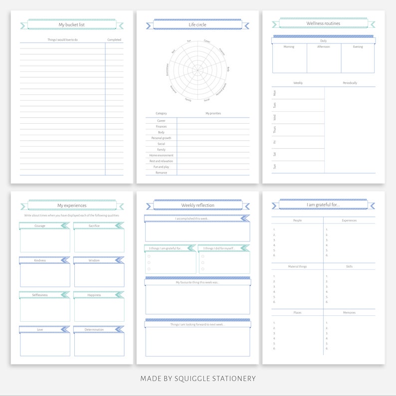 Wellness/health Bundle Printable | Download Template PDF | Printable ...
