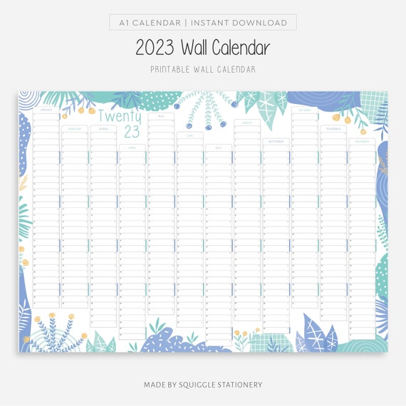 2023 Printable Wall Calendar Instant Download PDF - Etsy