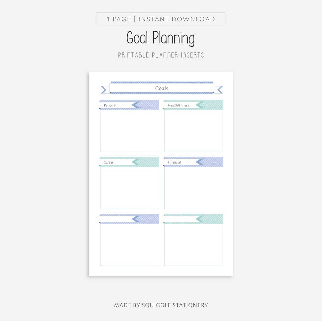 Goal Planning Planner Printable | Download Template PDF | Printable ...