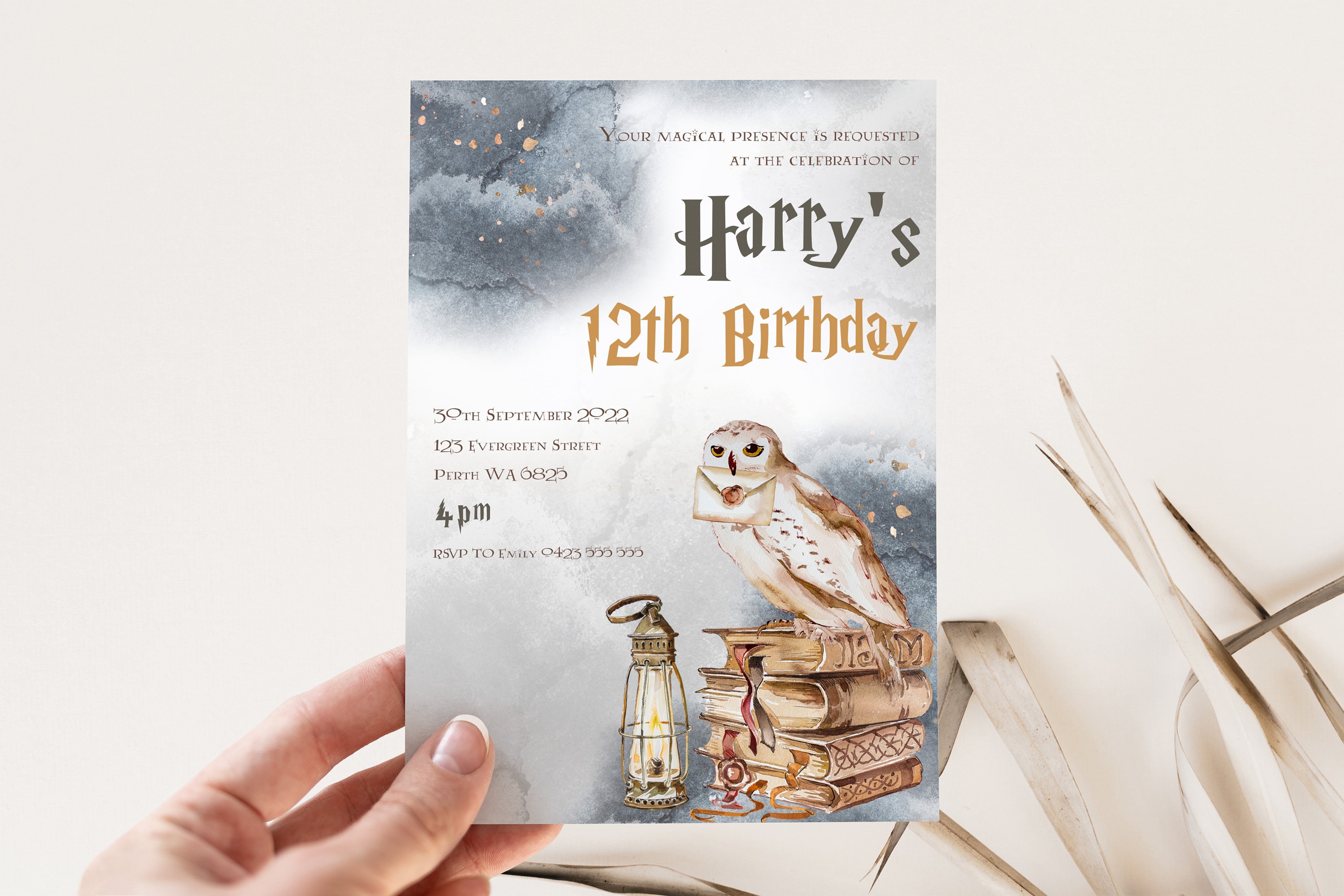 Harry Potter Birthday Invitation Template | Editable Party Invite ...