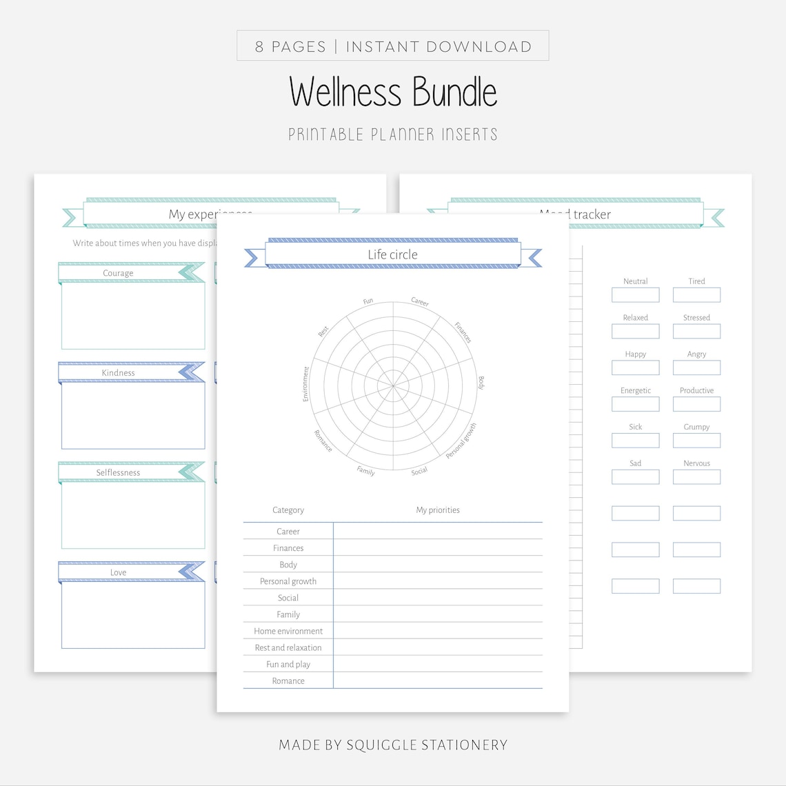 Wellness/health Bundle Printable | Download Template PDF | Printable ...