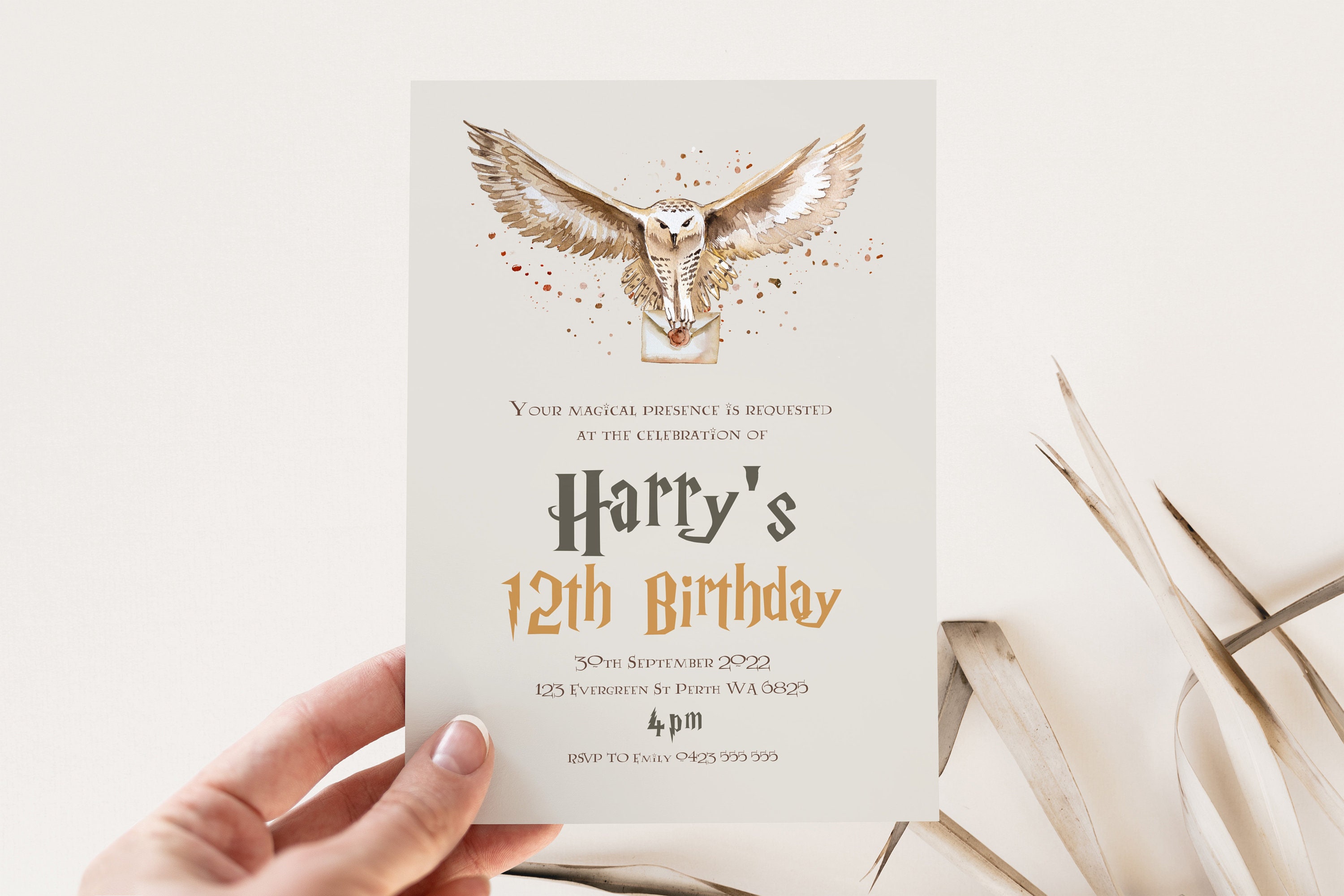 Harry Potter Birthday Invitation Template | Editable Party Invite ...
