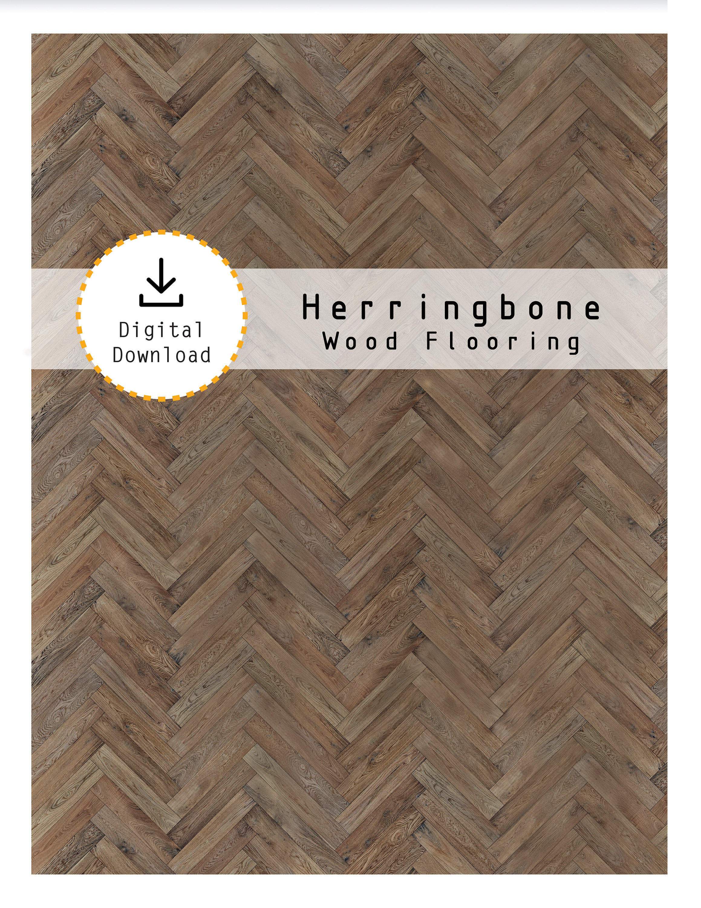 Miniature 1:12 Printable Herringbone Wood Flooring on 8.5x11 Sheet. High Resolution Digital ...