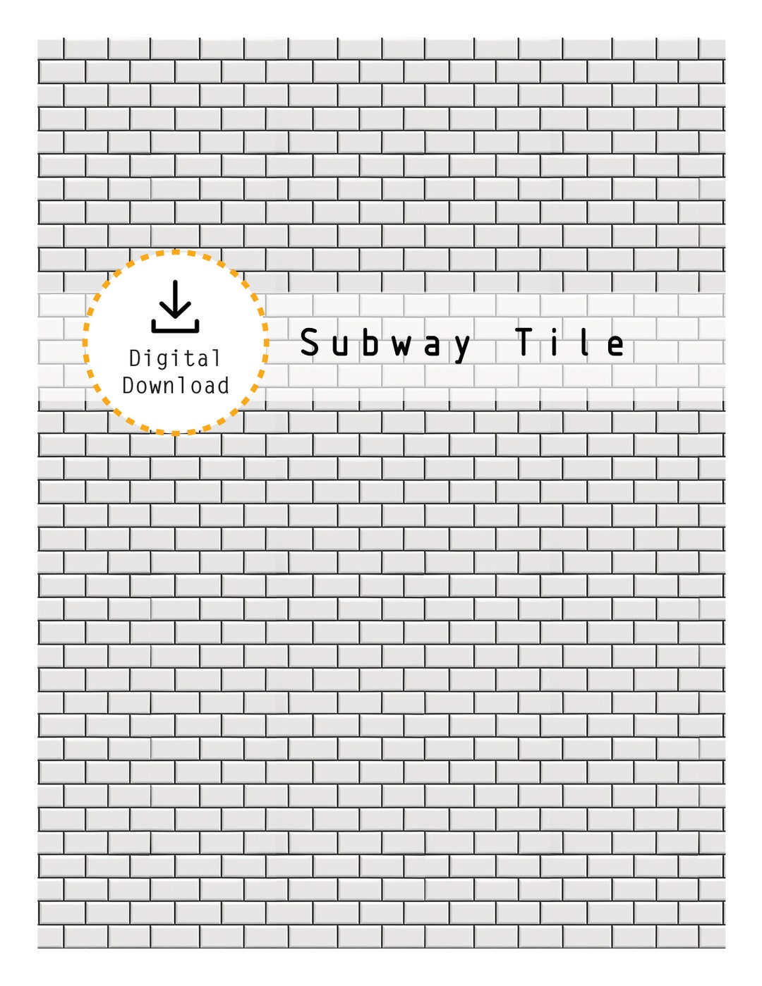 Miniature 1:12 Subway Tile - Printable 3" X 6" Subway Tiles on 8.5" X ...
