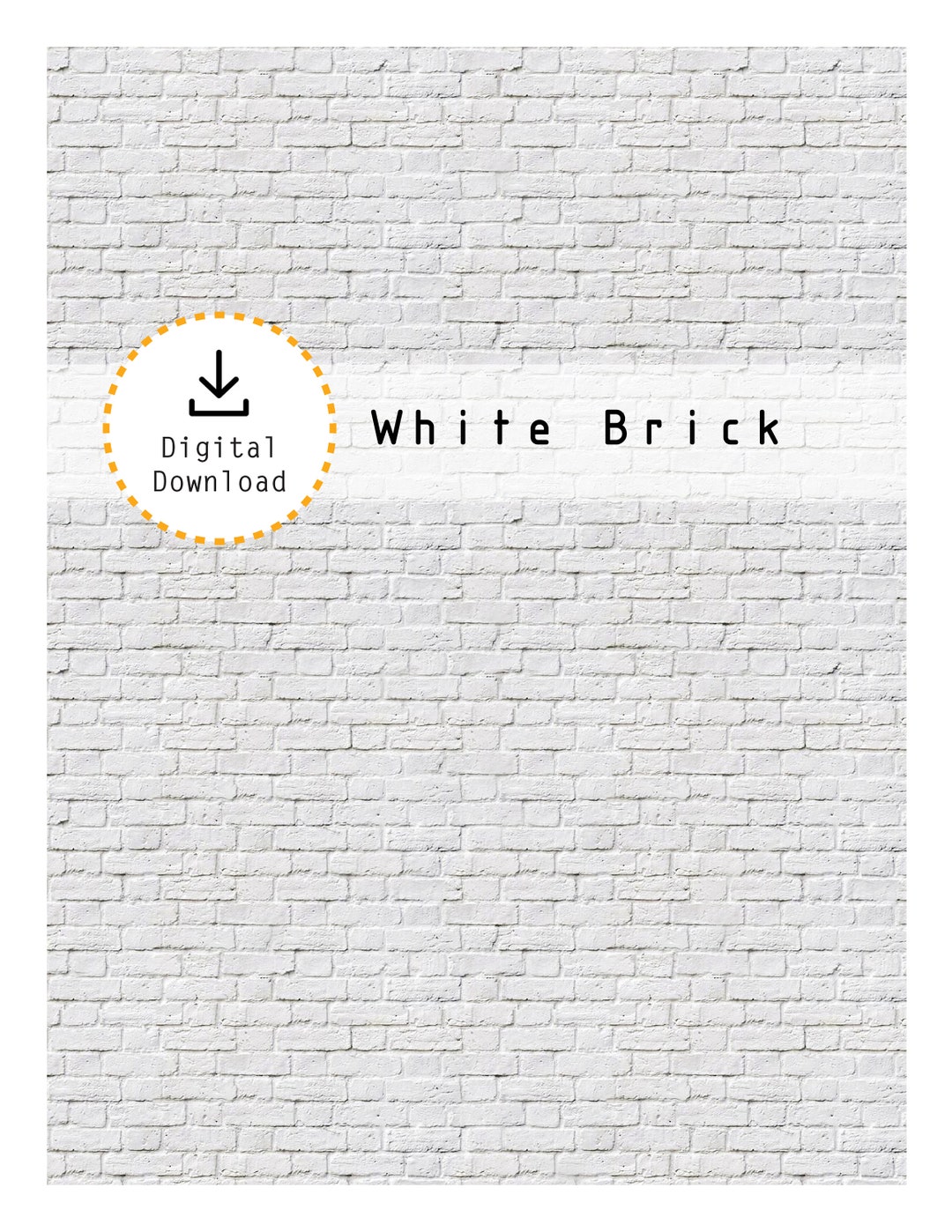Miniature 1:12 White Brick - Printable Rustic White Brick on 8.5" X 11 ...