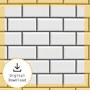 Miniature 1:12 Subway Tile - Printable 3" X 6" Subway Tiles on 8.5" X ...