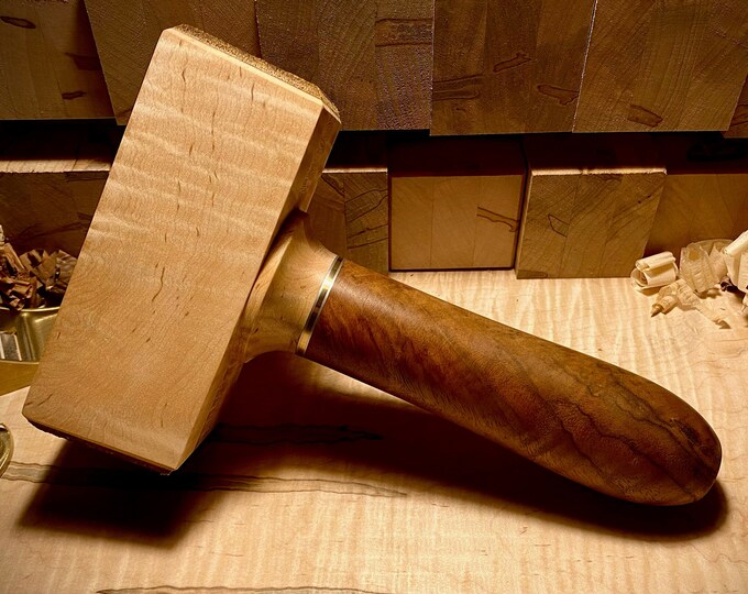 Wood Mallet Leather Padded Faces Maple, Walnut, Brass - Etsy