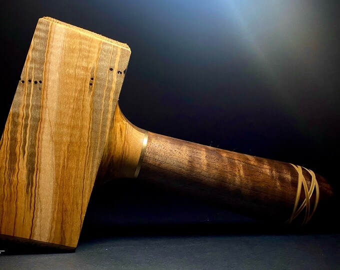 Big Ass Mallet - Leather Padded Faces - Maple, Walnut, Brass - Etsy
