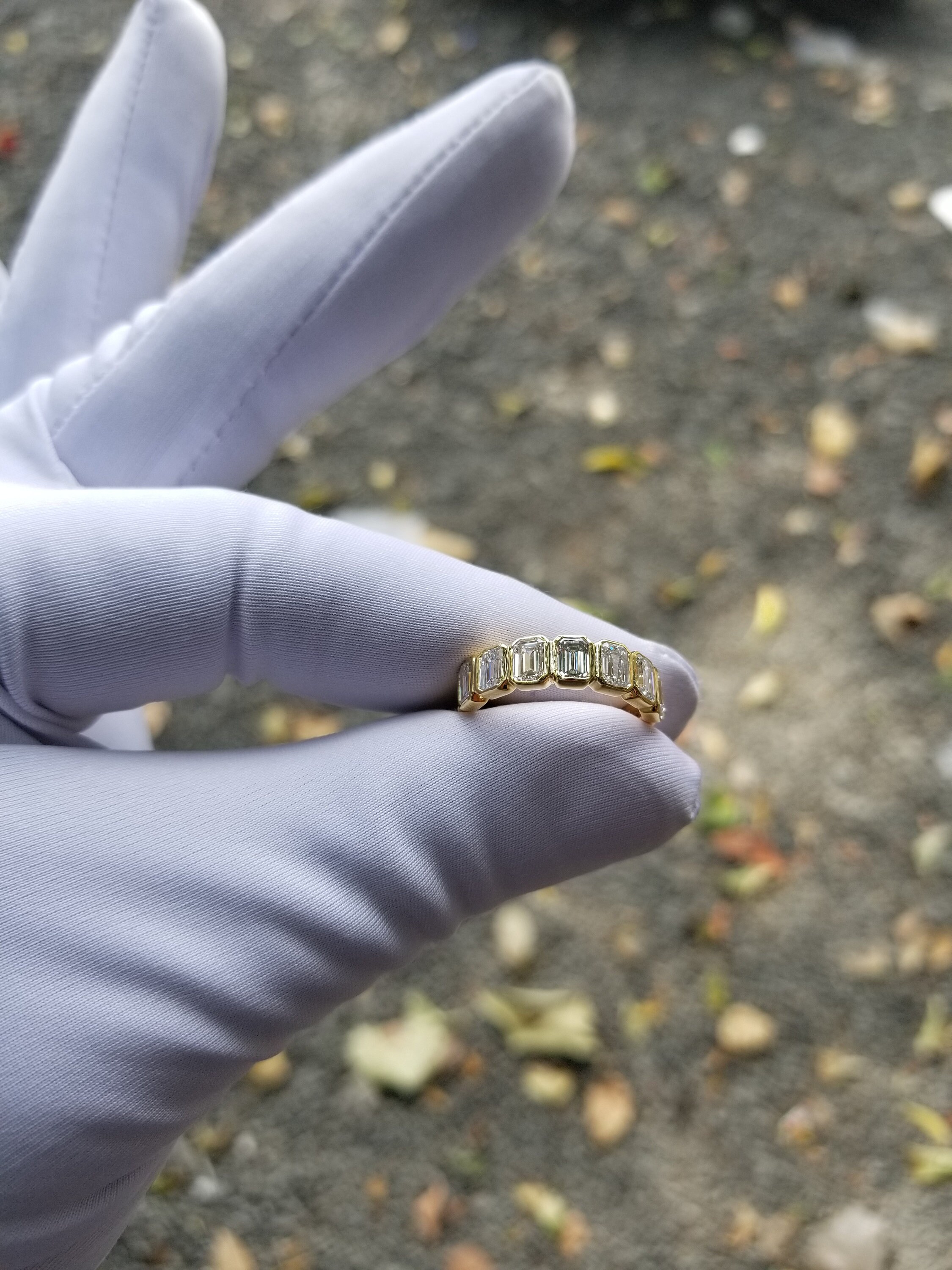 Emerald Cut Half Eternity 14kwedding Band, 3.04 TCW Lab Grown Diamond ...