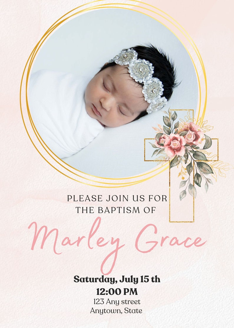 Baptism Invitation, Christening Invitation, Girl Baptism - Etsy
