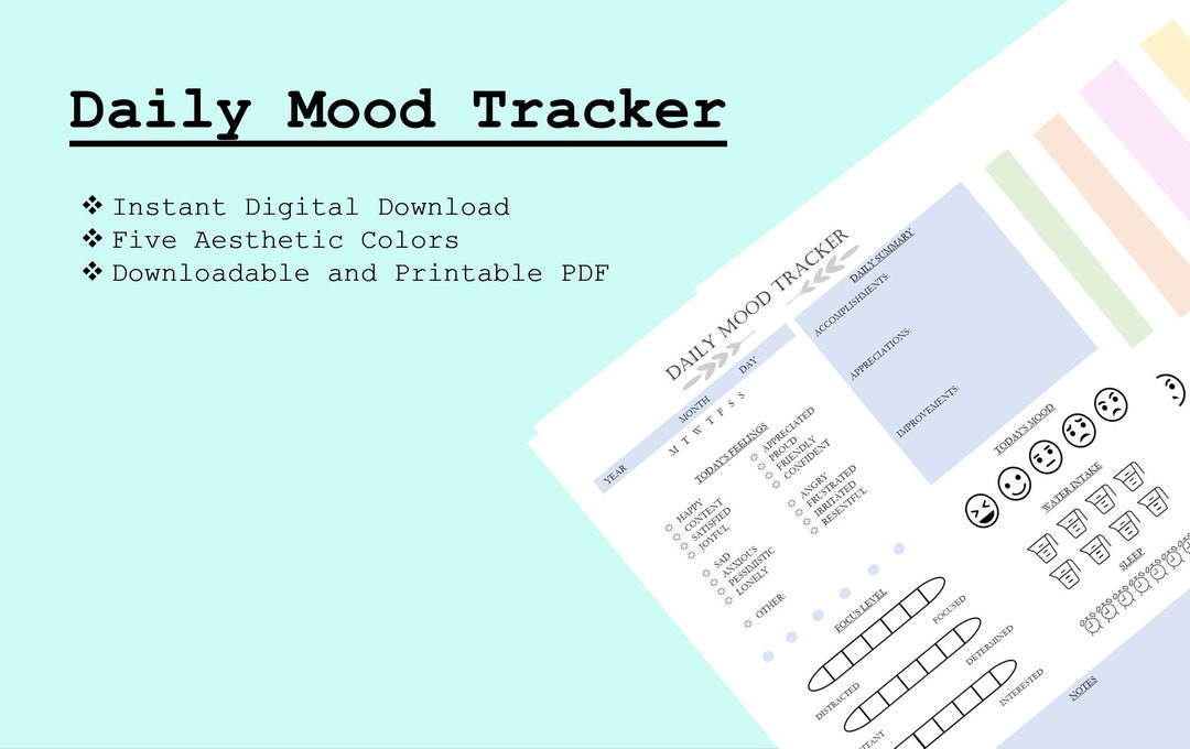 Daily Mood Tracker Digital - Etsy