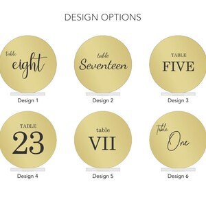 Custom Wedding Table Numbers, Gold Acrylic Mirror, Wedding Reception ...