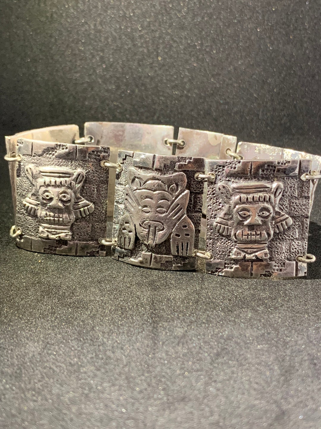 Peruvian 900 Silver Inca Icon Vintage Tourist Coin Silver Bracelet - Etsy